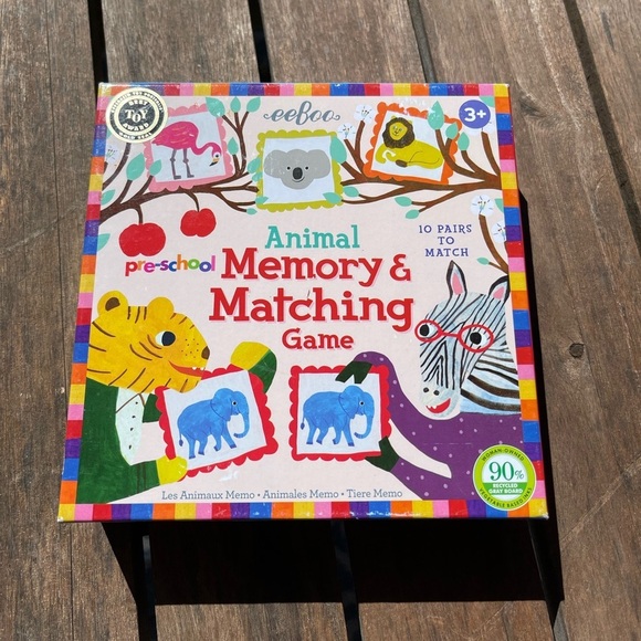 Eeboo | Toys | Eeboo Childrens Preschool Animal Memory Matching Game 3 ...